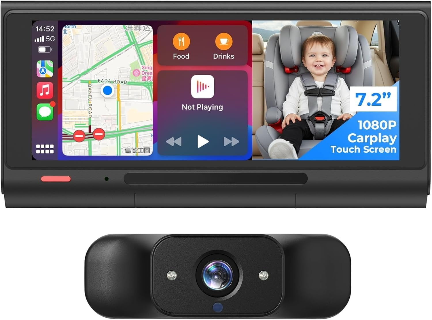 BV7 7.2" Camera with Split Screen and Recording, 1080P IR Night Vision ...