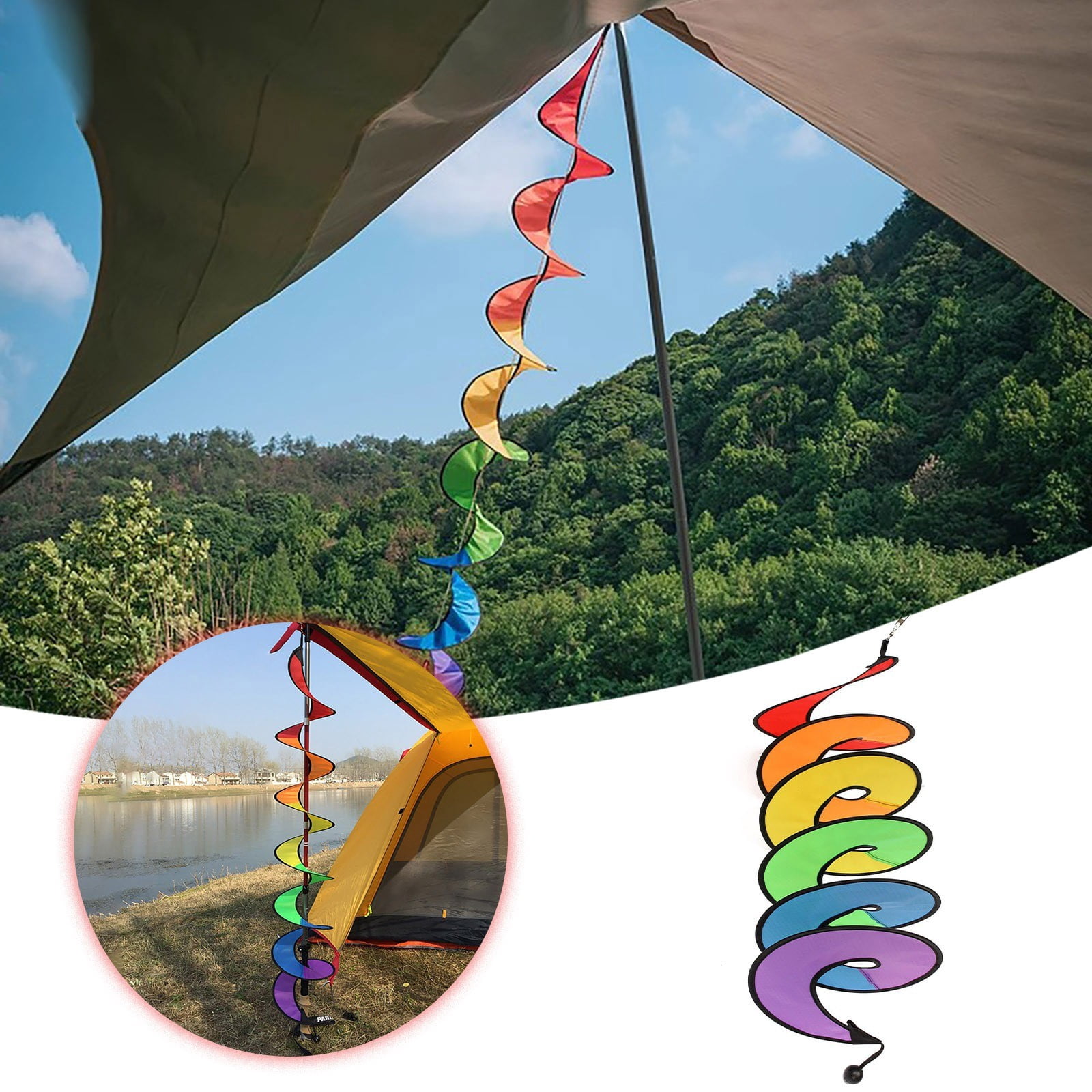 BVCL 1.6M Curlie Wind Colorful Hanging Wind For Yard And Garden Indoor ...