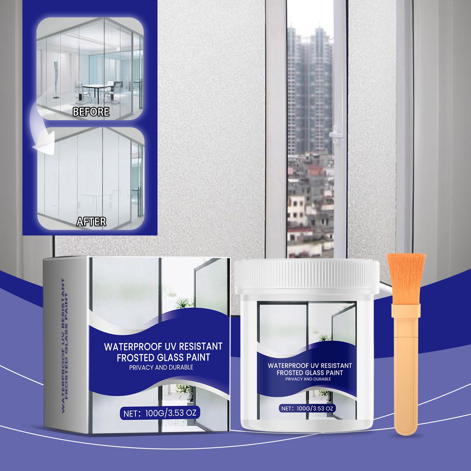 BVEBJDX Frosted Glass Paint for Window - Window Privacy Paint ...