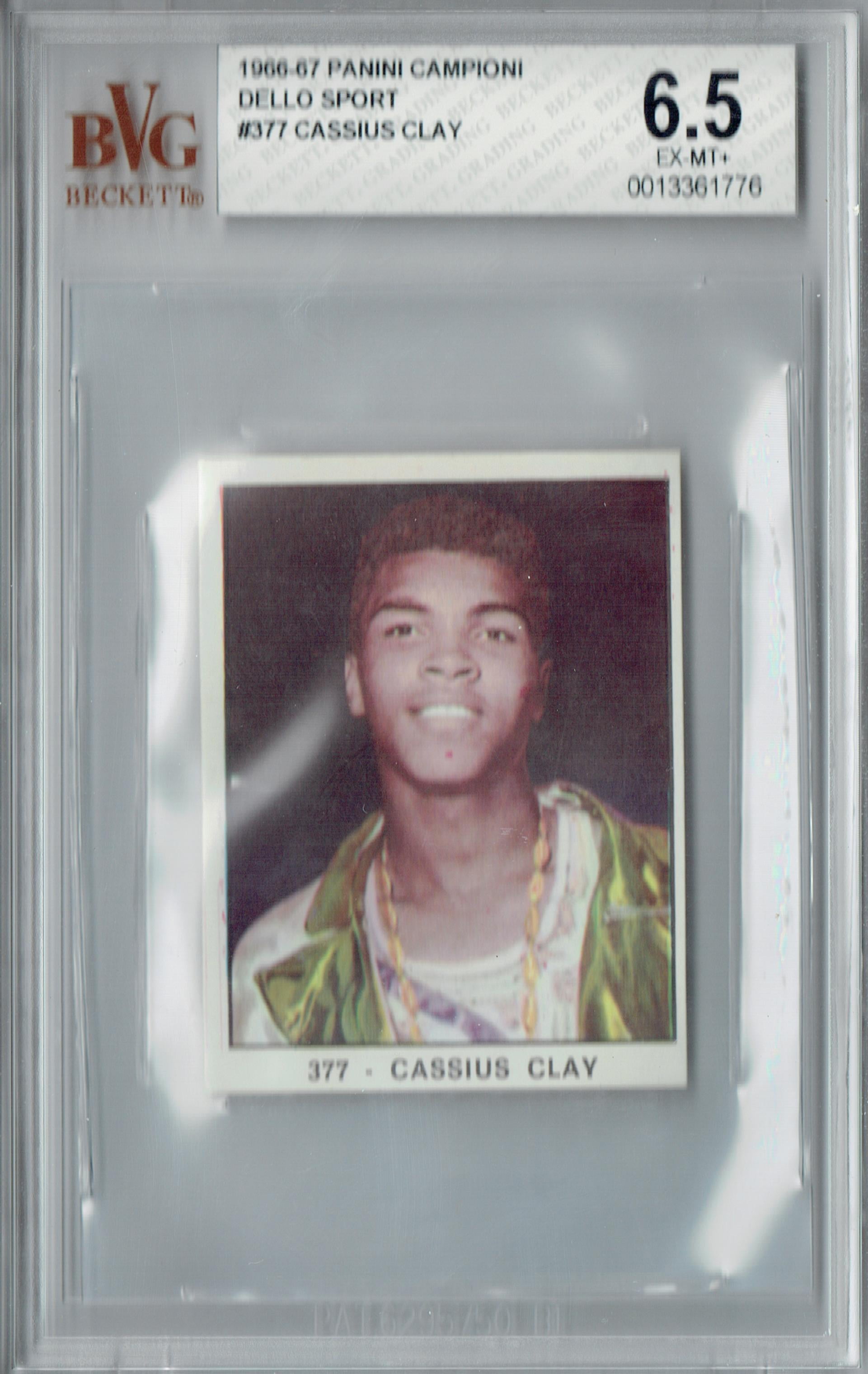 BVG 6.5 Muhammad Ali/Cassius Clay 1966 Panini Campioni #377 Dello Sport ...