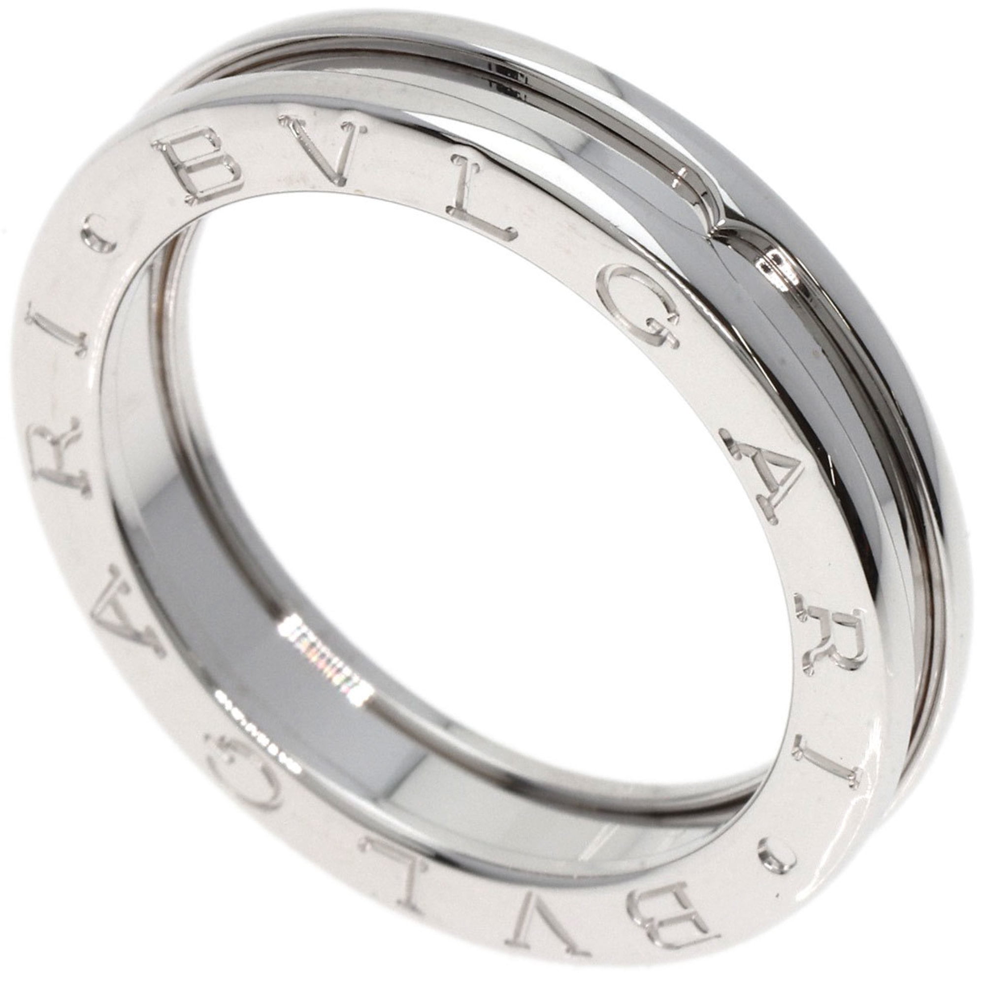Pre-Owned BVLGARI B-zero1 B-zero One 1 Band #61 Ring, K18 White Gold, Men's, Women's, (Good ...