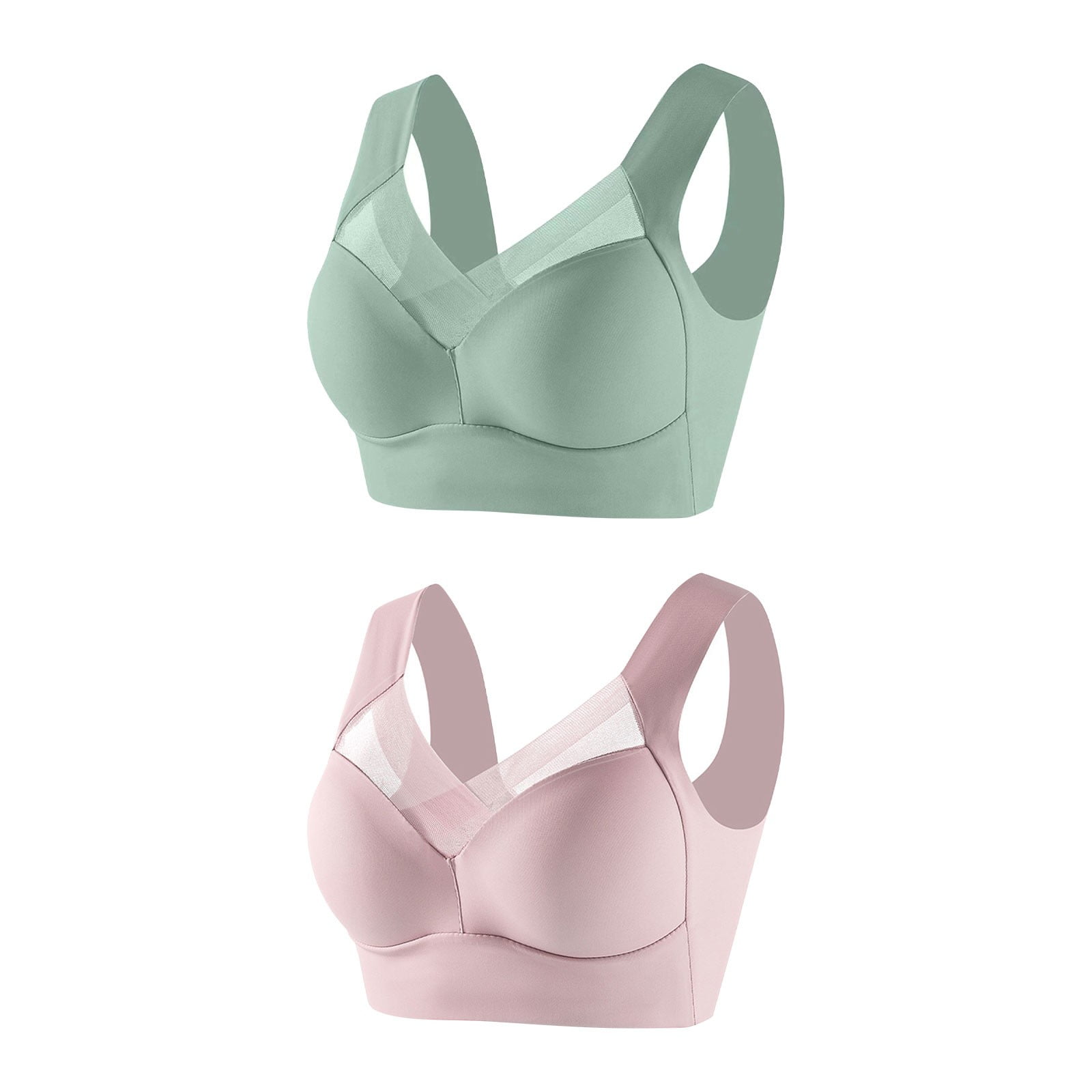 BVOFAR 2 Pcs Bra for Women 2025 Plus Size Wirefree Bras New Posture ...