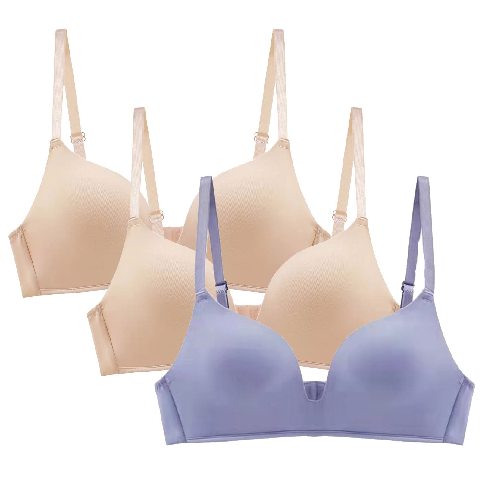 BVOFAR 3 Pcs Bras for Women Comfortable Wireless Bra with Support and ...