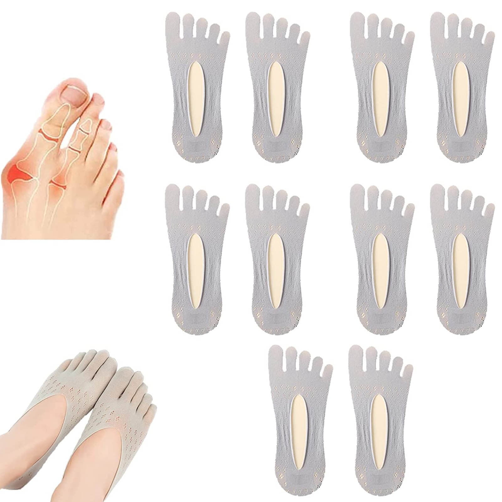 BVOFAR 5 Pair Bunion Relief Socks, Toe Alignment Socks, Compression Toe ...