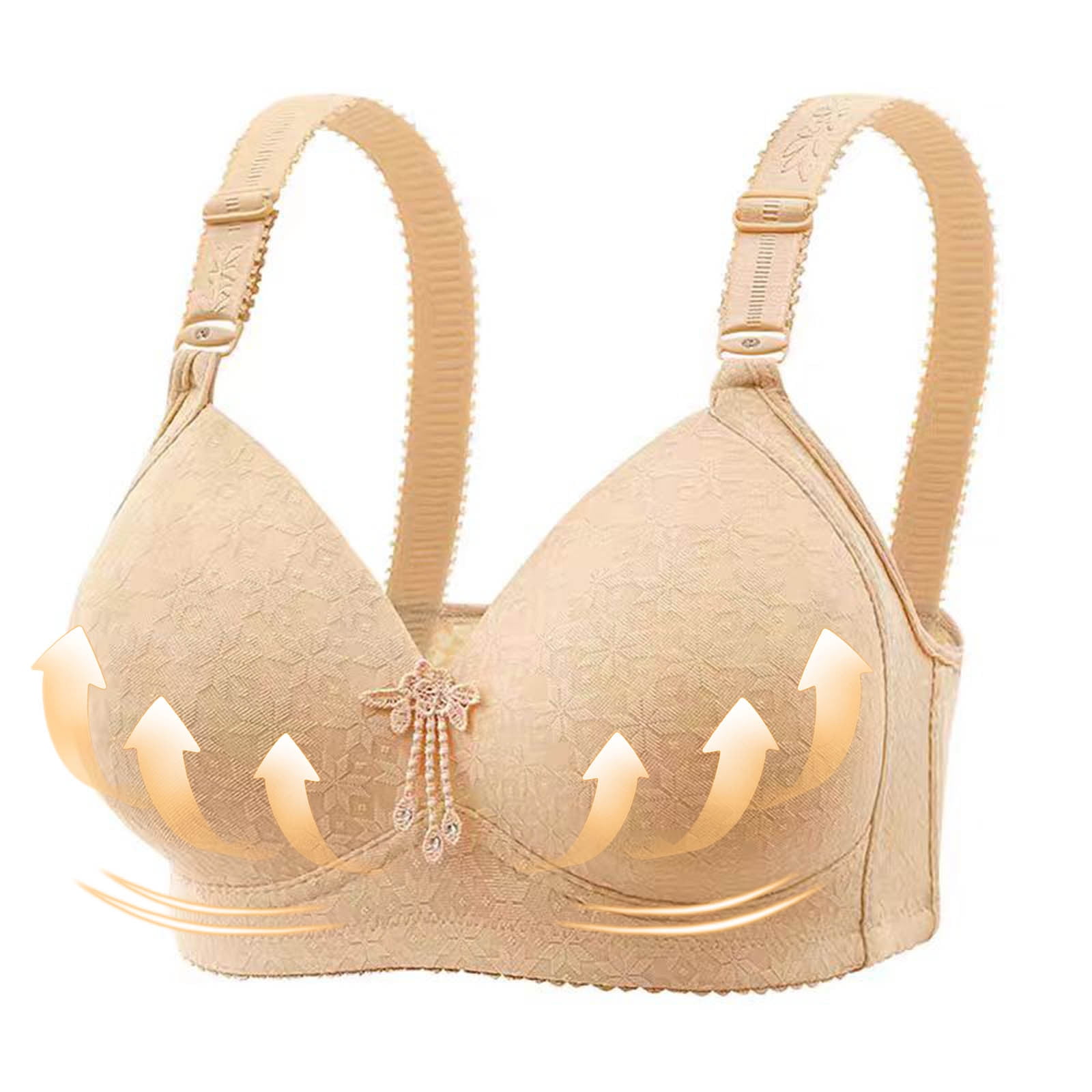 BVOFAR Bras for Women No Underwire Gather Bra Adjustable Straps Push up ...