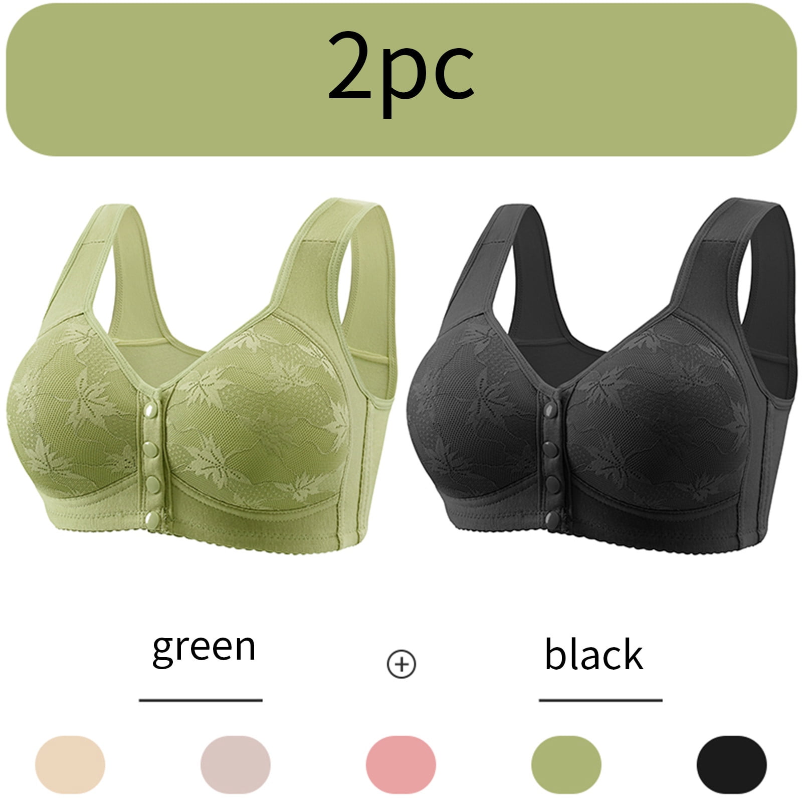 BVOFAR Daisy Bras for Older Women Full Coverage Everyday Bra Plus Size ...