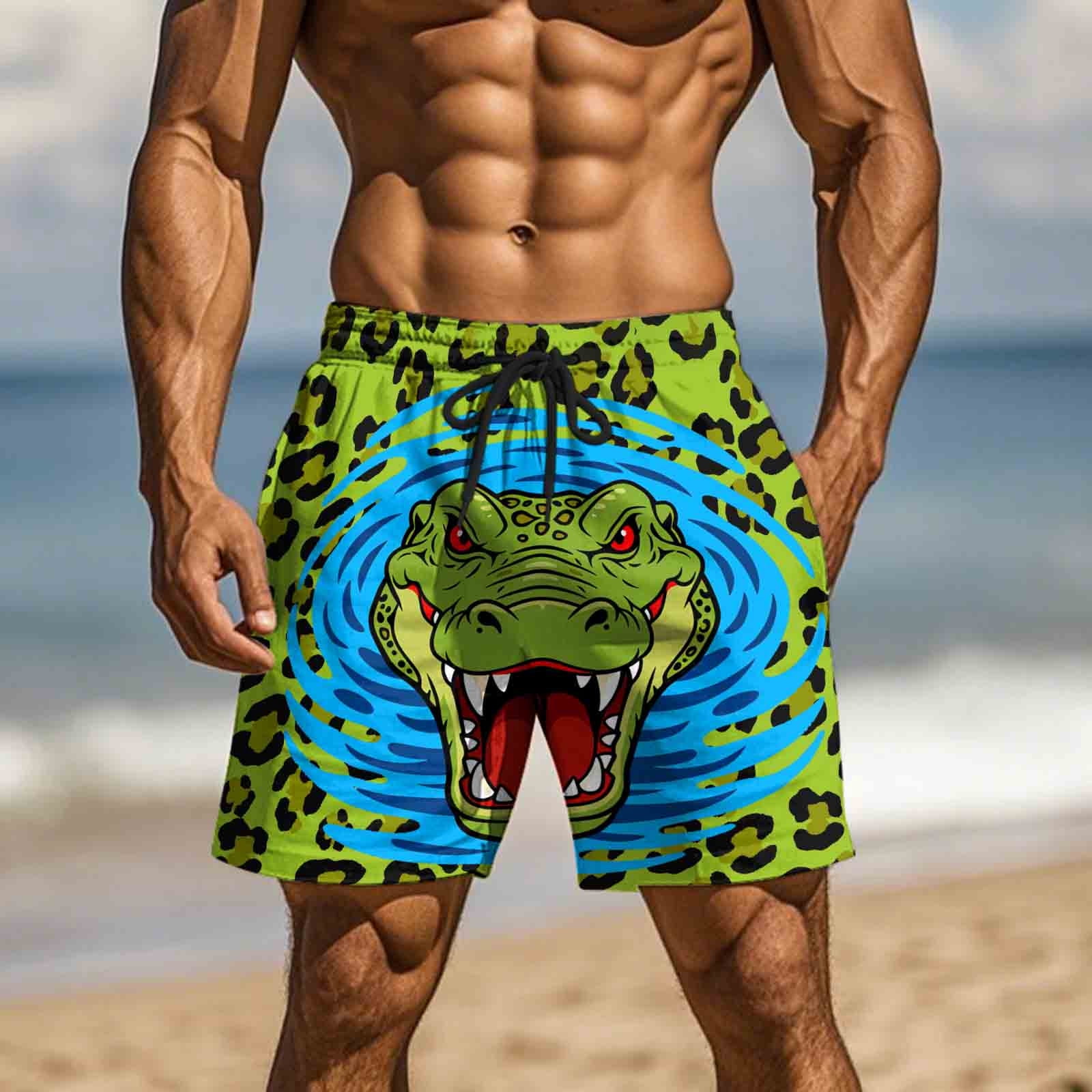 BVOFAR Funny Print Swim Trunks for Men Big and Tall Quick Dry Swimwear ...