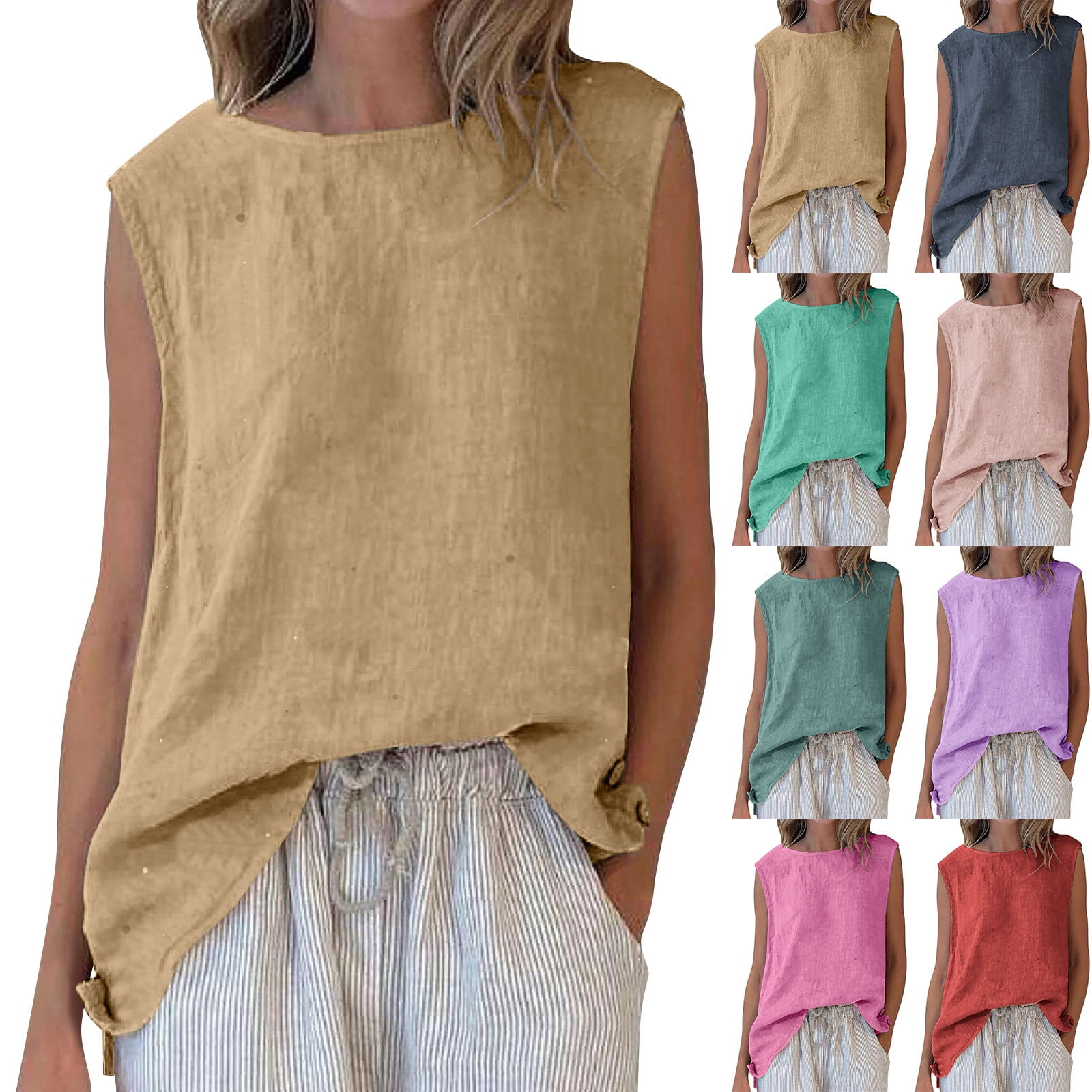 BVOFAR Gauze Tank Tops for Women Summer Casual Sleeveless Shirts Loose ...
