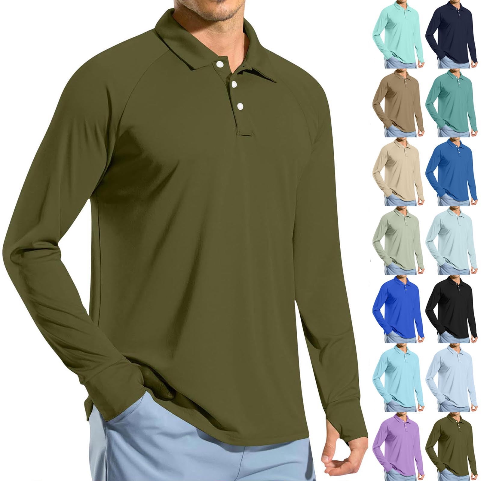 BVOFAR Long Sleeve Sun Shirts Men Lightweight UPF 50+ Sun Protection ...