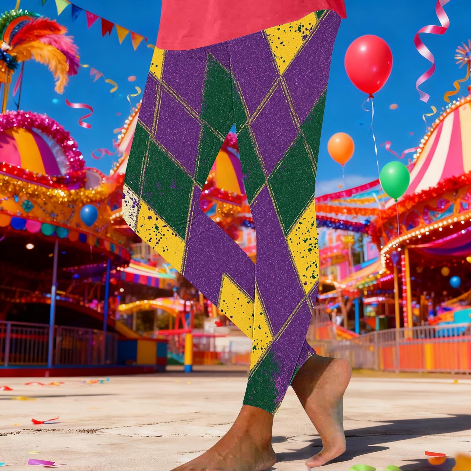 BVOFAR Mardi Gras Yoga Pants for Women Stretchy High Waist Leggings ...