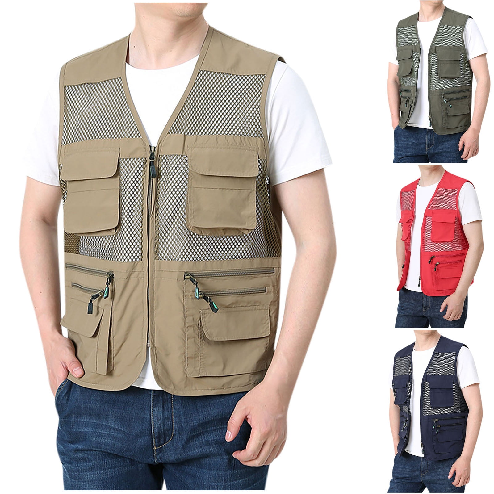 BVOFAR Men's Big and Tall Fishing Vest Utility Lightweight Outdoor ...