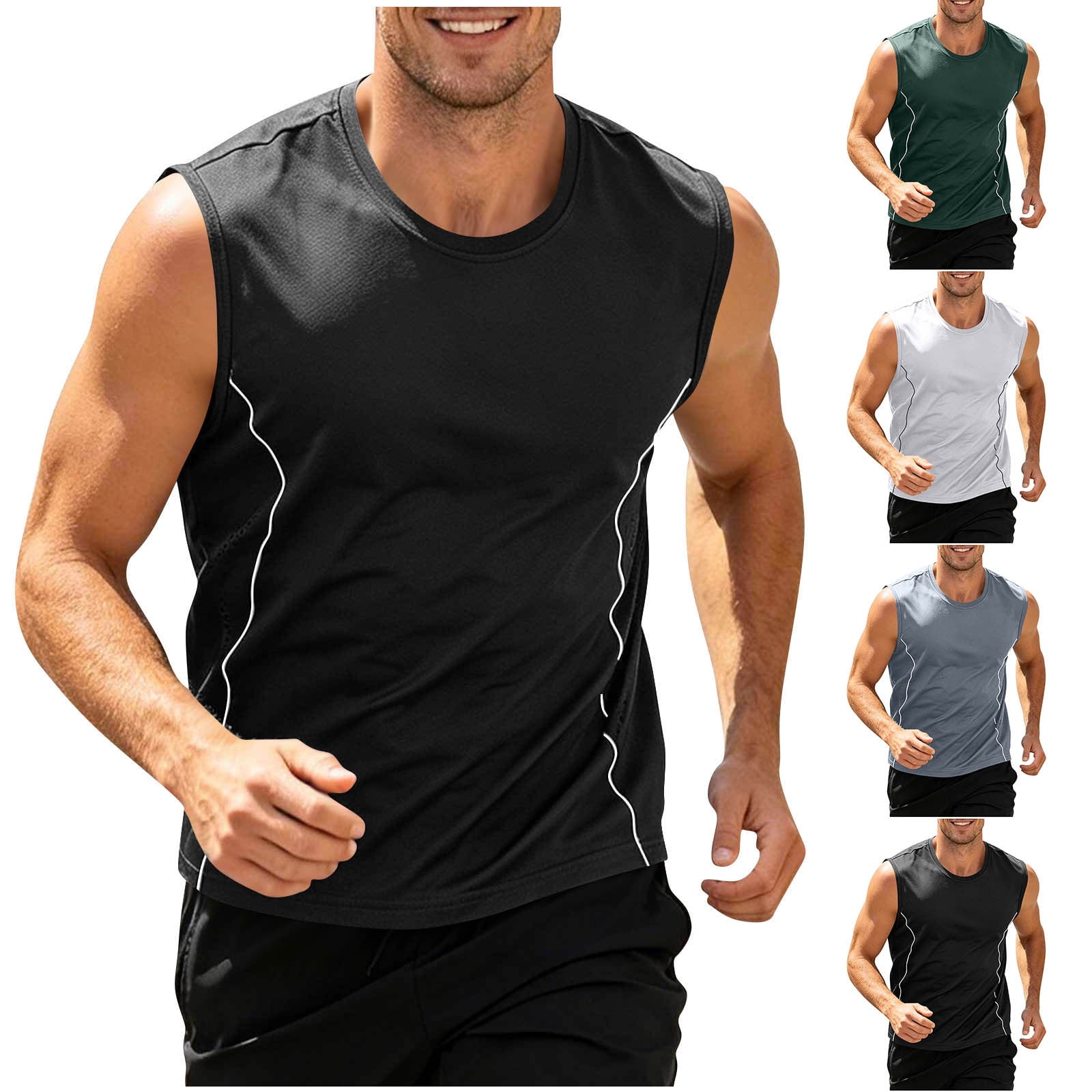BVOFAR Men's Tank Tops Big and Tall Quick Dry Sleeveless Muscle Shirts ...