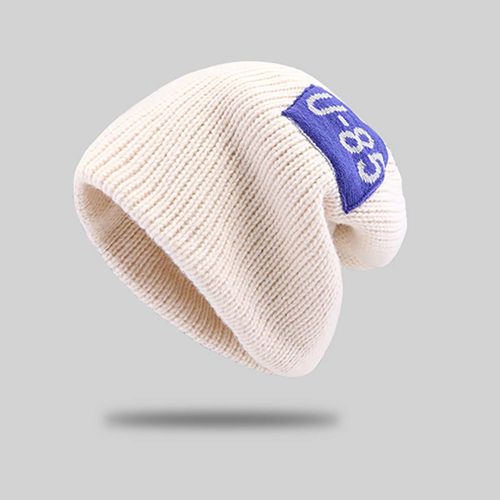 BVOFAR Men's Women's Winter Knitted Hats Thicken Woolen Loose Hats Cold ...