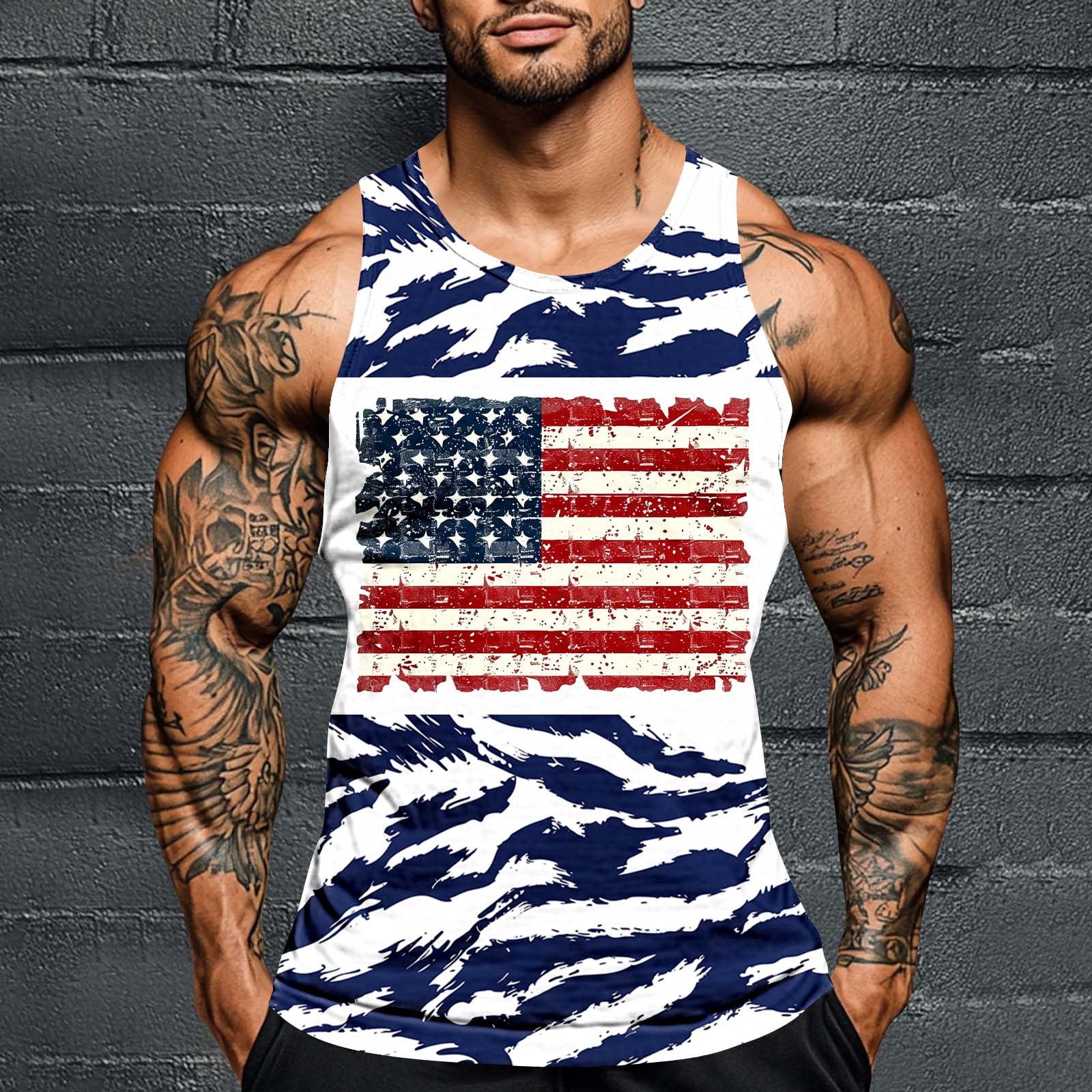 BVOFAR Men's Workout Tank Tops Summer Sleeveless Shirts Big and Tall ...