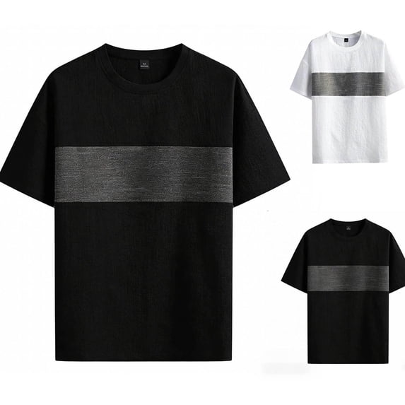 BVOFAR Mens Linen Blend T Shirts Oversized Short Sleeve Summer Tops ...