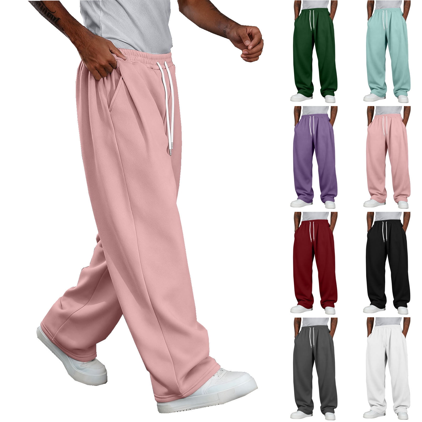 BVOFAR Mens Sweatpants with Pockets Elastic Waist Drawstring Joggers ...