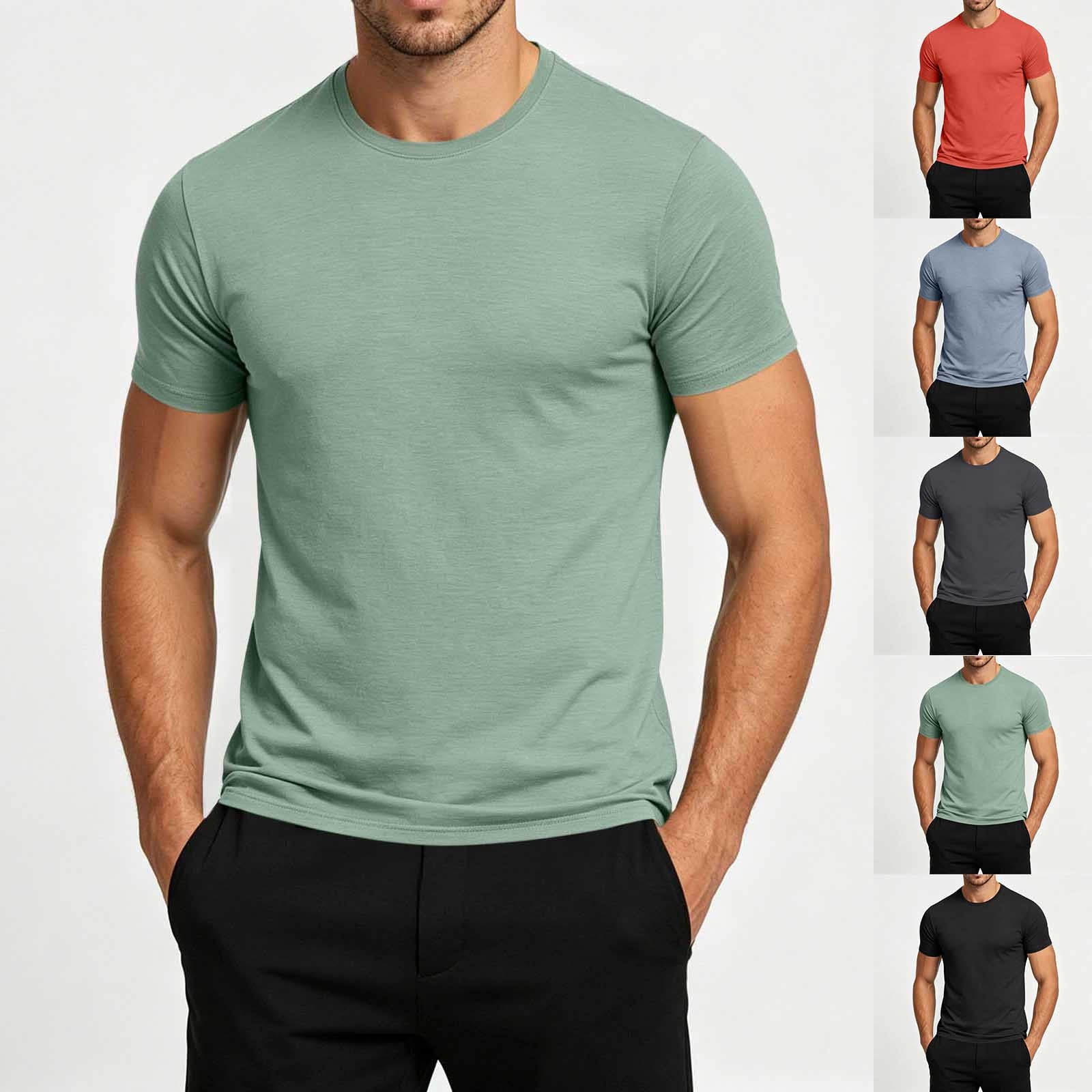 BVOFAR Quick Dry T Shirts for Men Big and Tall Short Sleeve Basic Tees ...