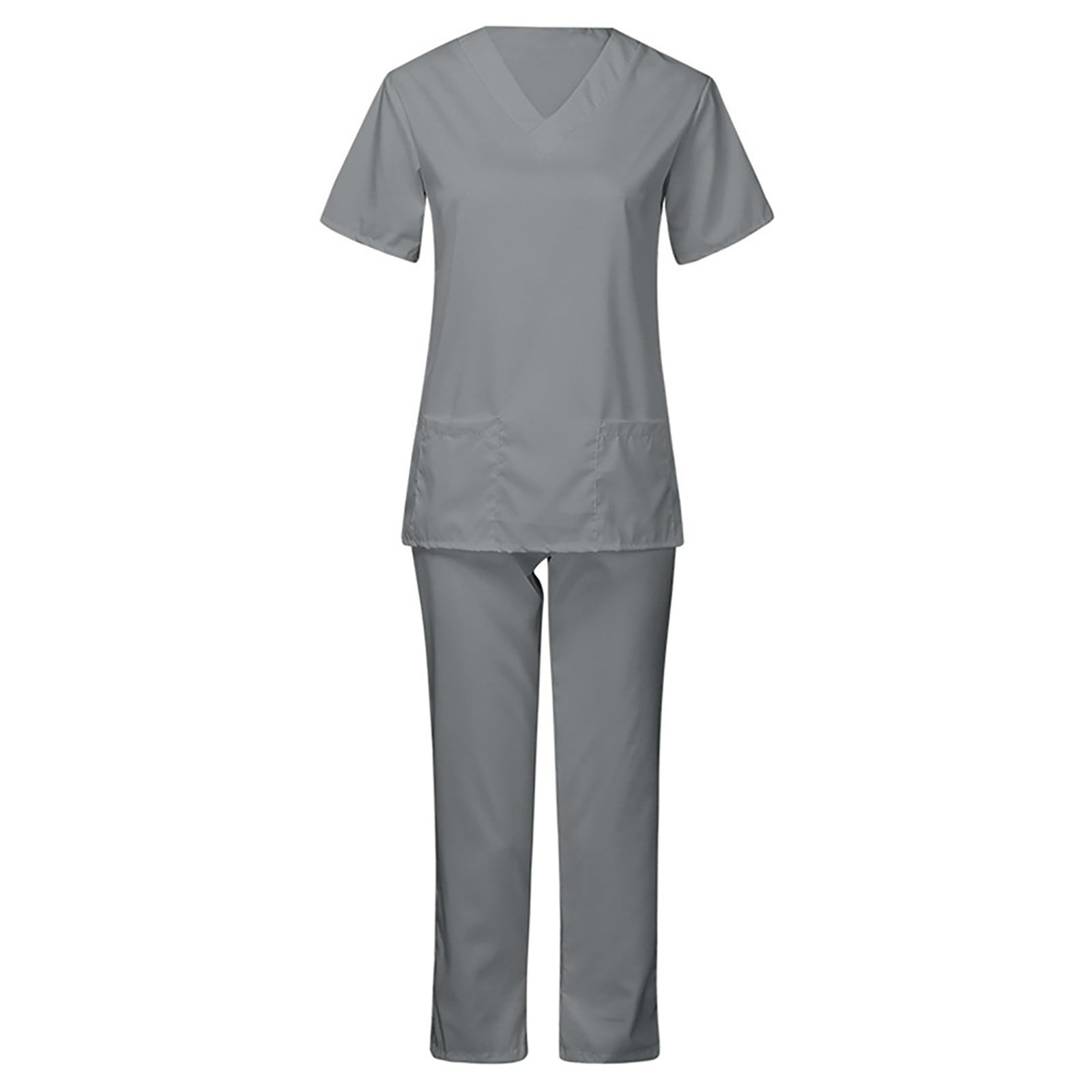 BVOFAR Scrubs Sets for Women Stretch V Neck Scrub Tops and Long Pants ...