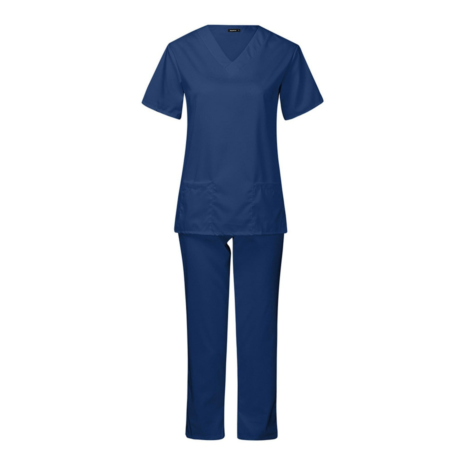 BVOFAR Scrubs Sets for Women Stretch V Neck Scrub Tops and Long Pants ...
