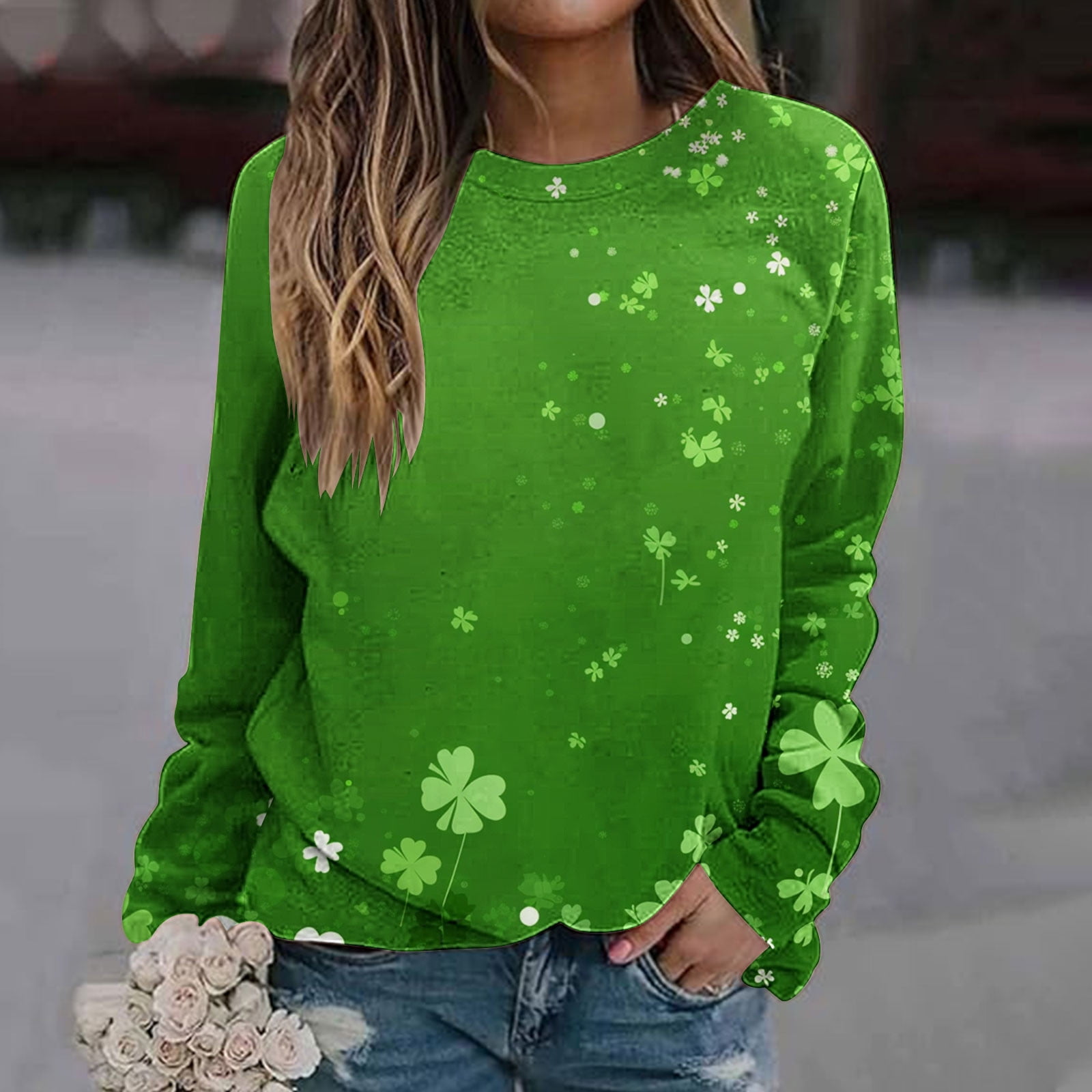 BVOFAR St Patricks Day Sweatshirts for Women Funny Cute Lucky Clover ...