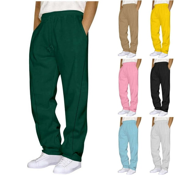 BVOFAR Sweat Pants for Men Baggy Wide Leg Sweatpants Casual Elastic ...