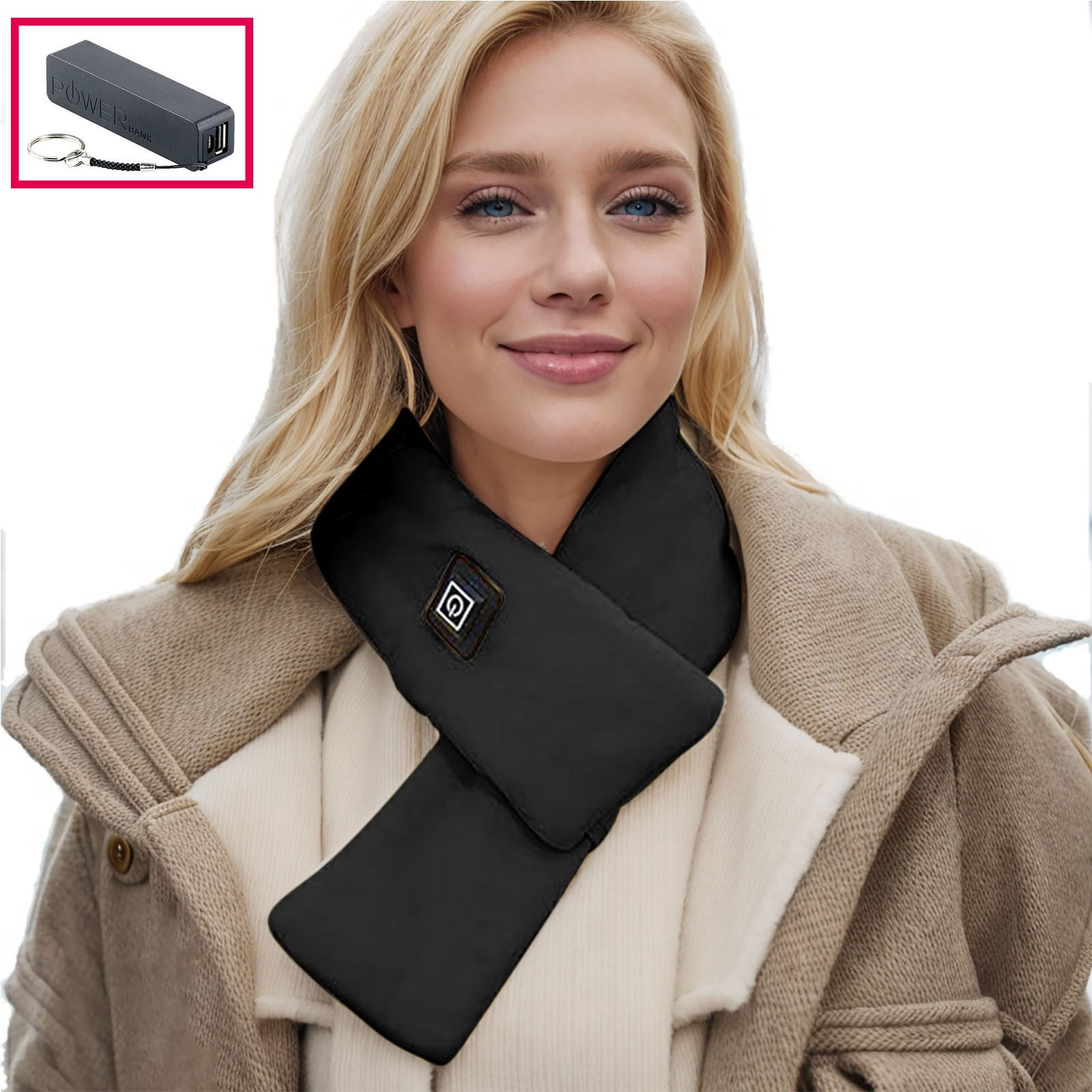 BVOFAR USB Rechargeable Electric Heating Scarf 3 Heating Levels Heated ...