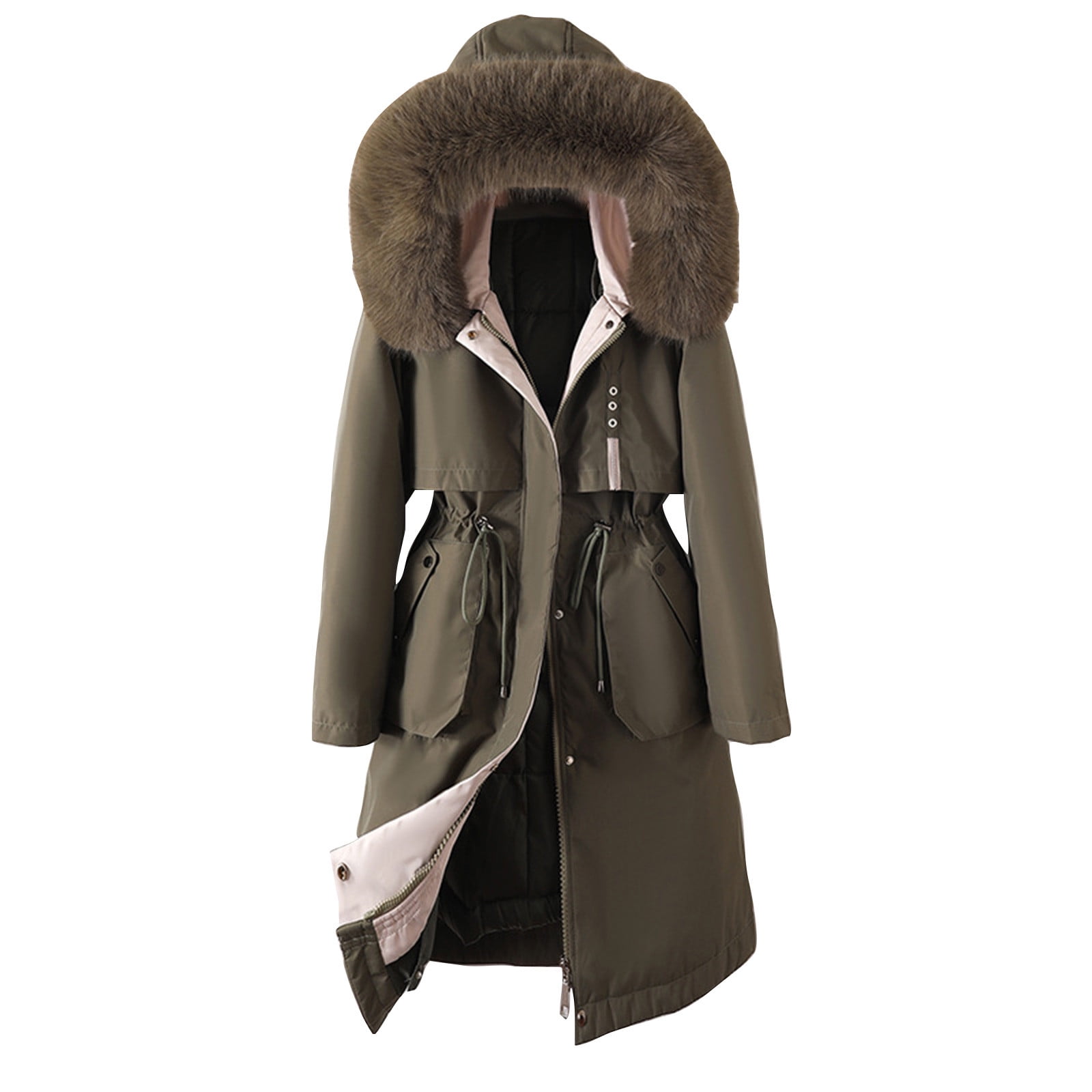 BVOFAR Women's Plus Size Mid-Length Parkas Winter Thicken Warm Coats ...