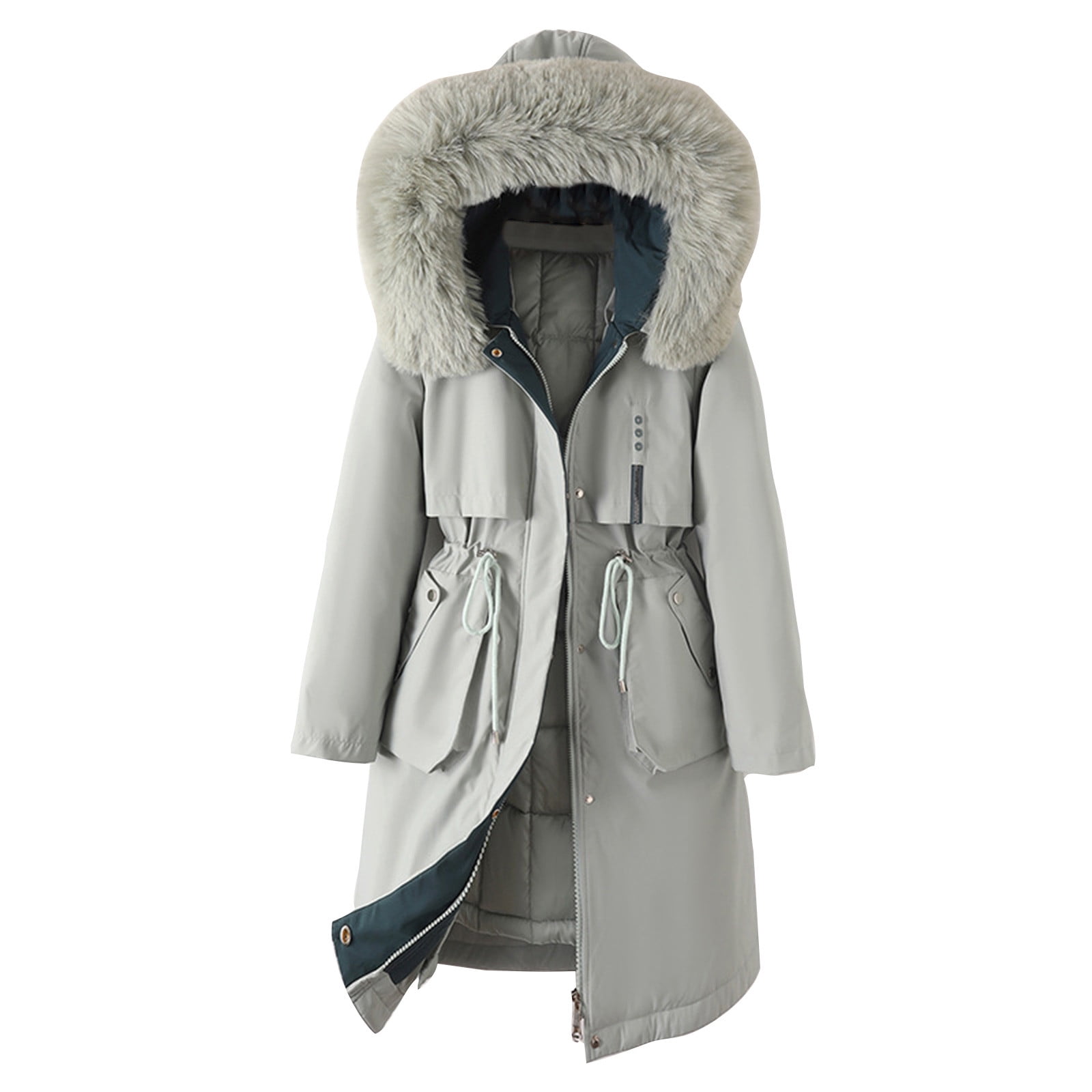 BVOFAR Women's Plus Size Mid-Length Parkas Winter Thicken Warm Coats ...