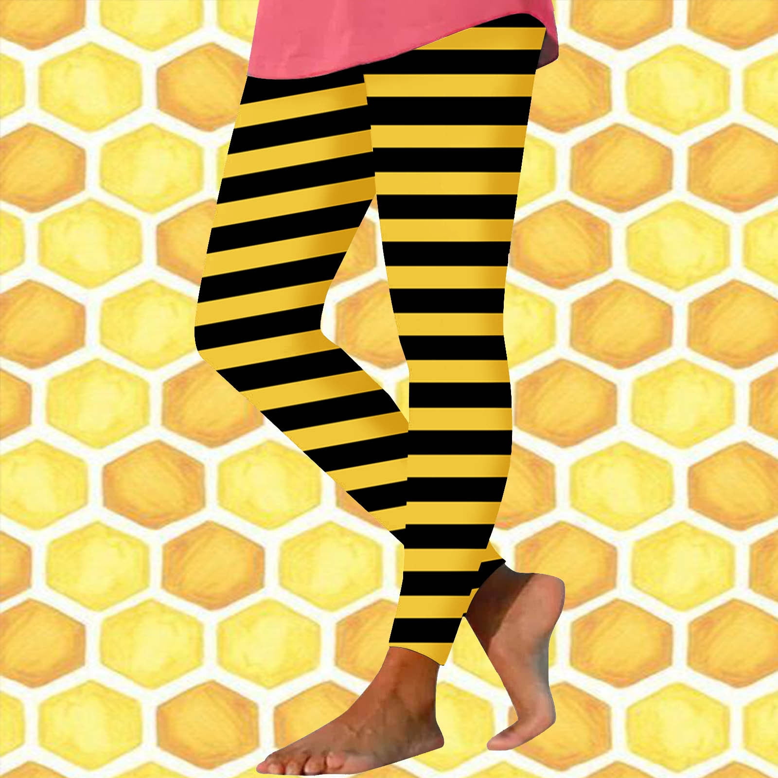 BVOFAR Womens Bee Pattern Leggings Yoga Workout Pants Gym Running ...