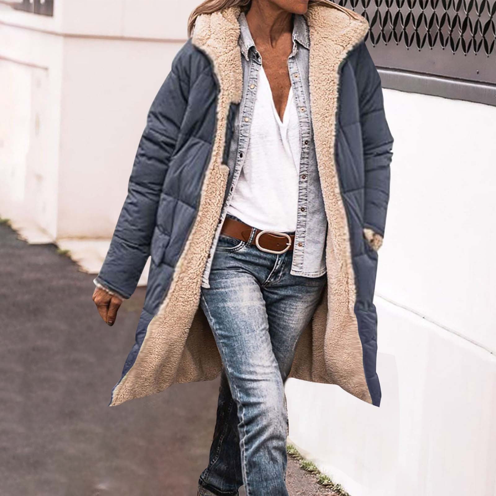BVOFAR Womens Sherpa Lined Coats Fleece Puffer Hooded Long Jackets ...
