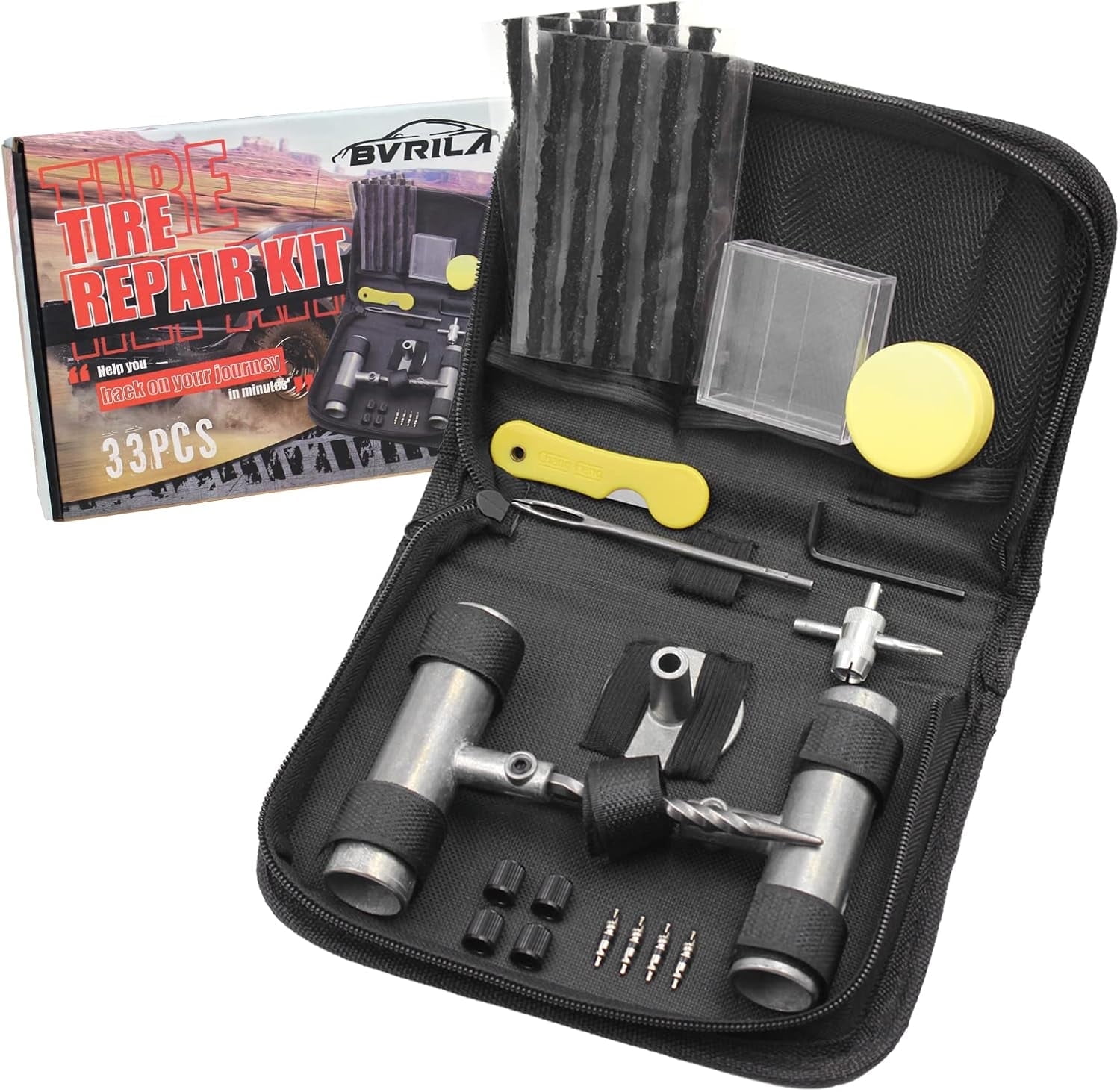 Auto Fix Set: 37Pcs Heavy Duty Tire Plug Kit for Car, Truck, RV, SUV ...