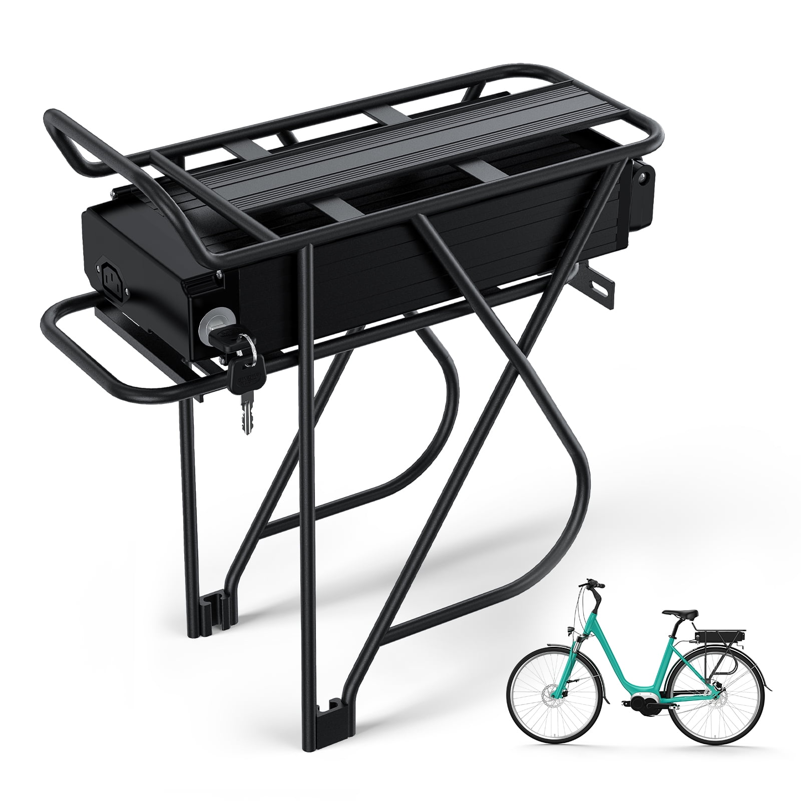 BVSLTUK 48 Volt Rear Rack Ebike Battery 15AH Electric Bike Battery for ...