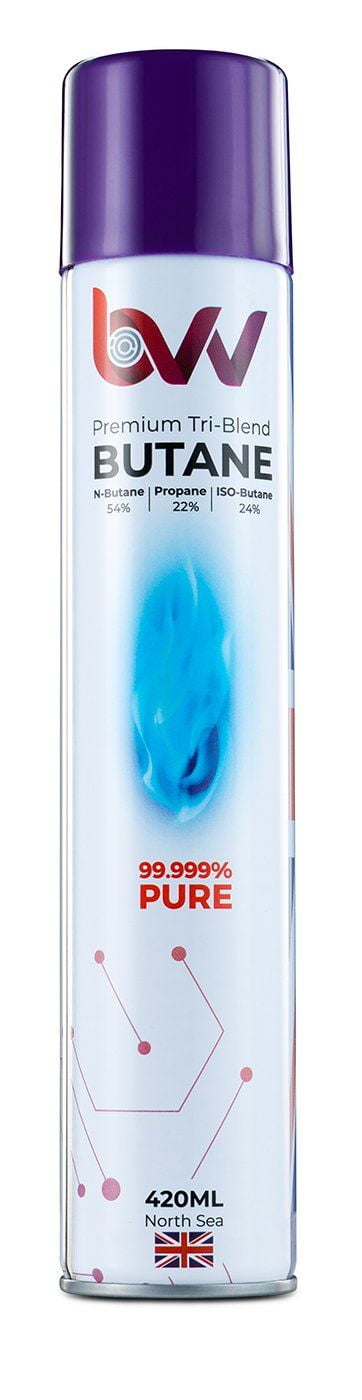 BVV 420ml Bulk Refined Butane Gas Can - 12 Pack - 99.999% Pure Tri ...