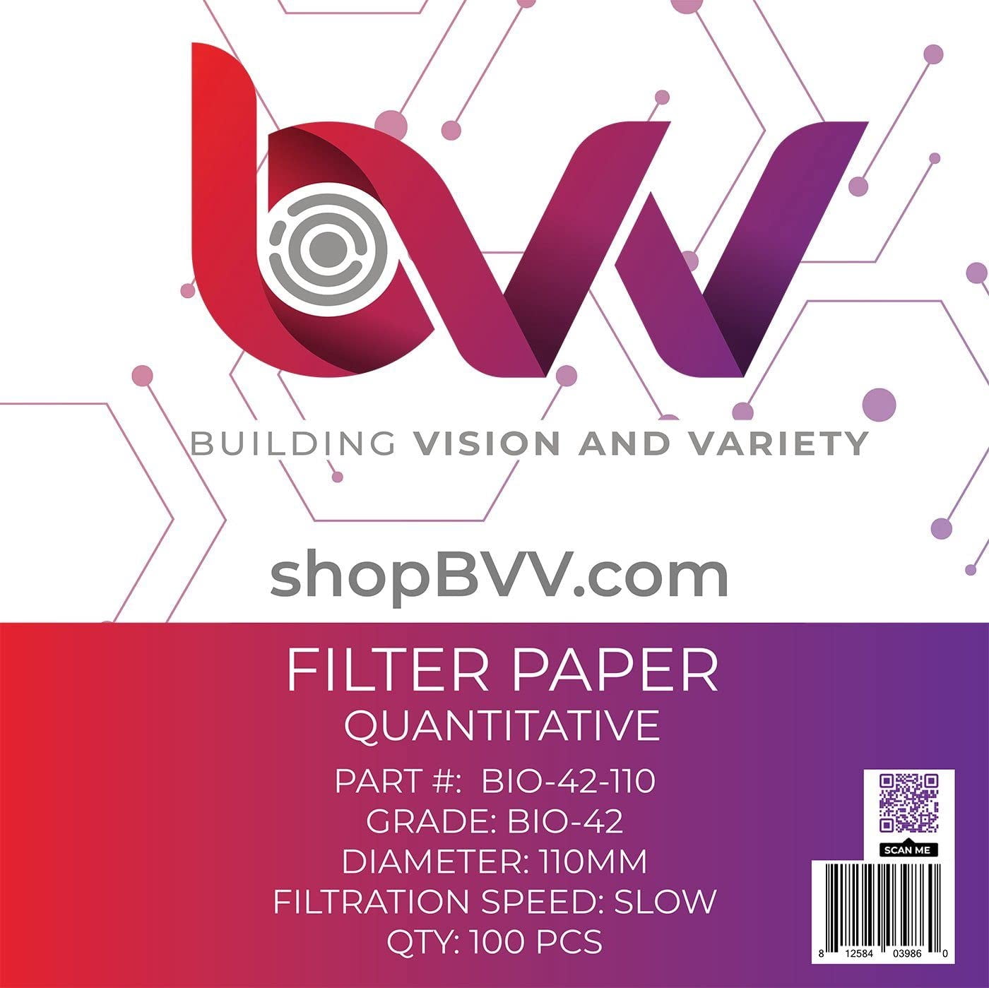 BVV Ashless Filter Papers - 110MM - Quantitative-Grade 42 - Slow - 2 ...