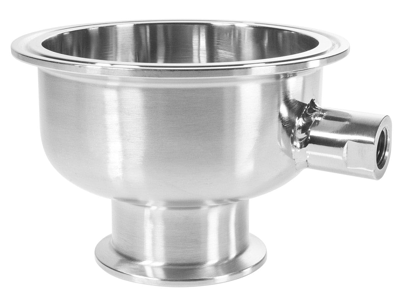 BVV Hemispherical Tri-Clamp Reducer with 1/4" FNPT Side Port-4-inch x 1 ...