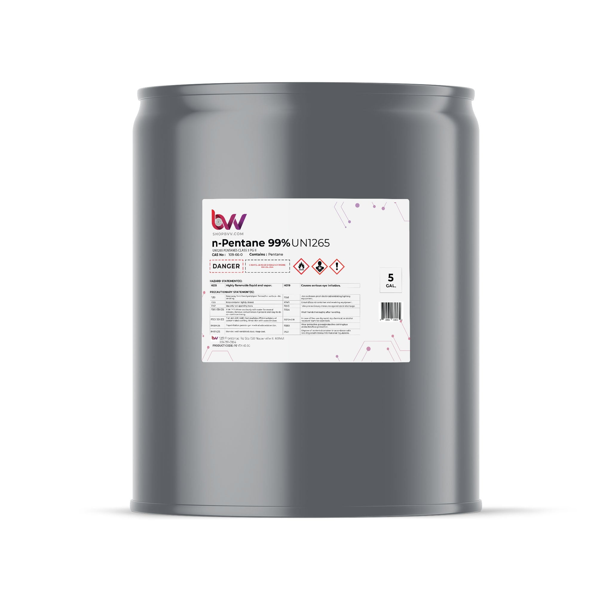 Best Value Vacs N-Pentane 99% Lab Grade Solvent, Hydrocarbon for Extraction, 5 Gallon - Walmart.com