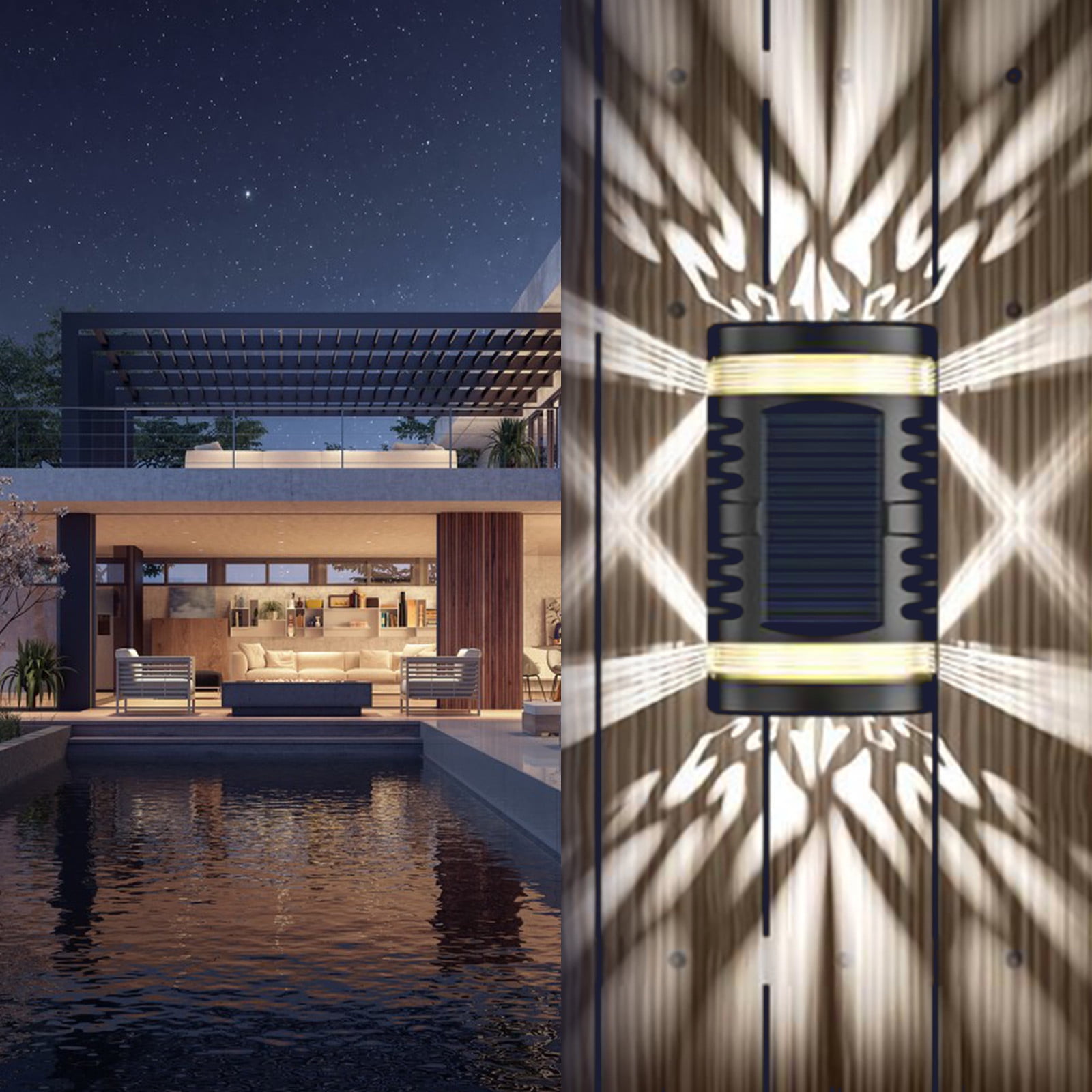 BVXEEP Solar Lights Outdoor, Wall Lights Outdoor Decorative, Outdoor ...