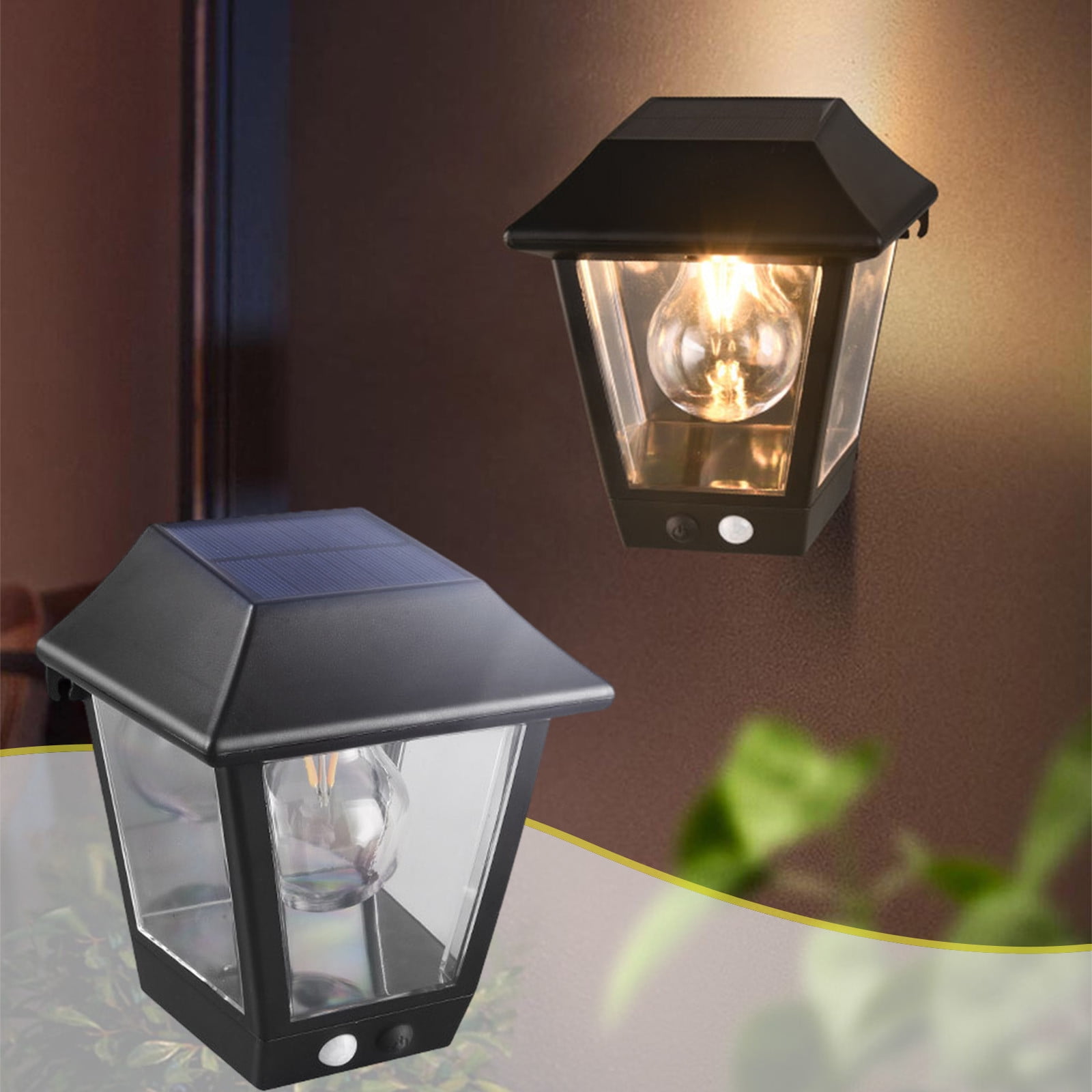 BVXEEP Solar Lights Outdoor, Solar Warm Light Induction Wall Light ...