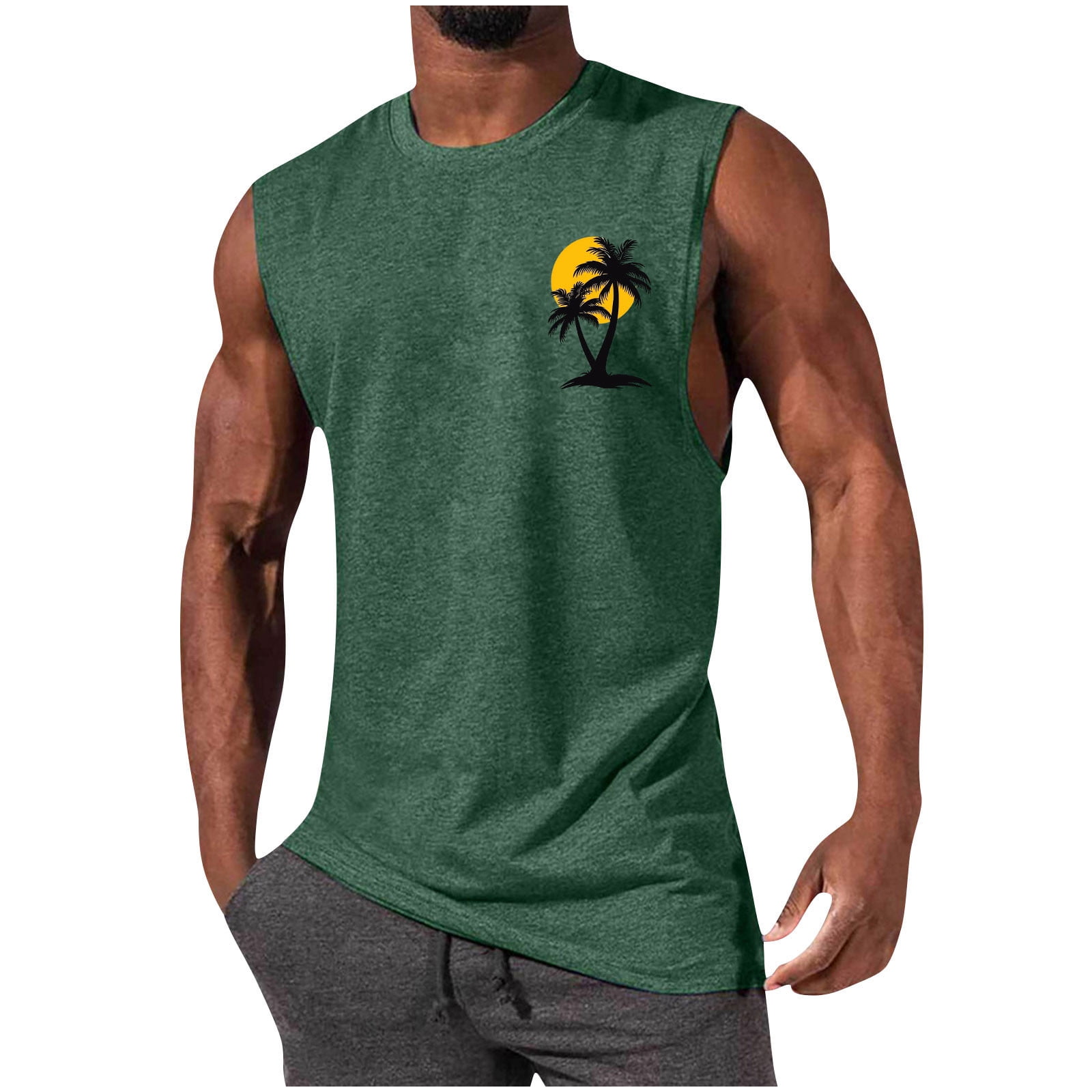 BVnarty Men Soft Heather Sleeveless Muscle Tank Top, Classic Crew Neck ...