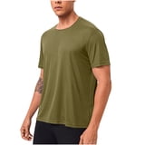 BVnarty Men Summer Solid Color Elastic Short Sleeve Crew Neck T-Shirt ...