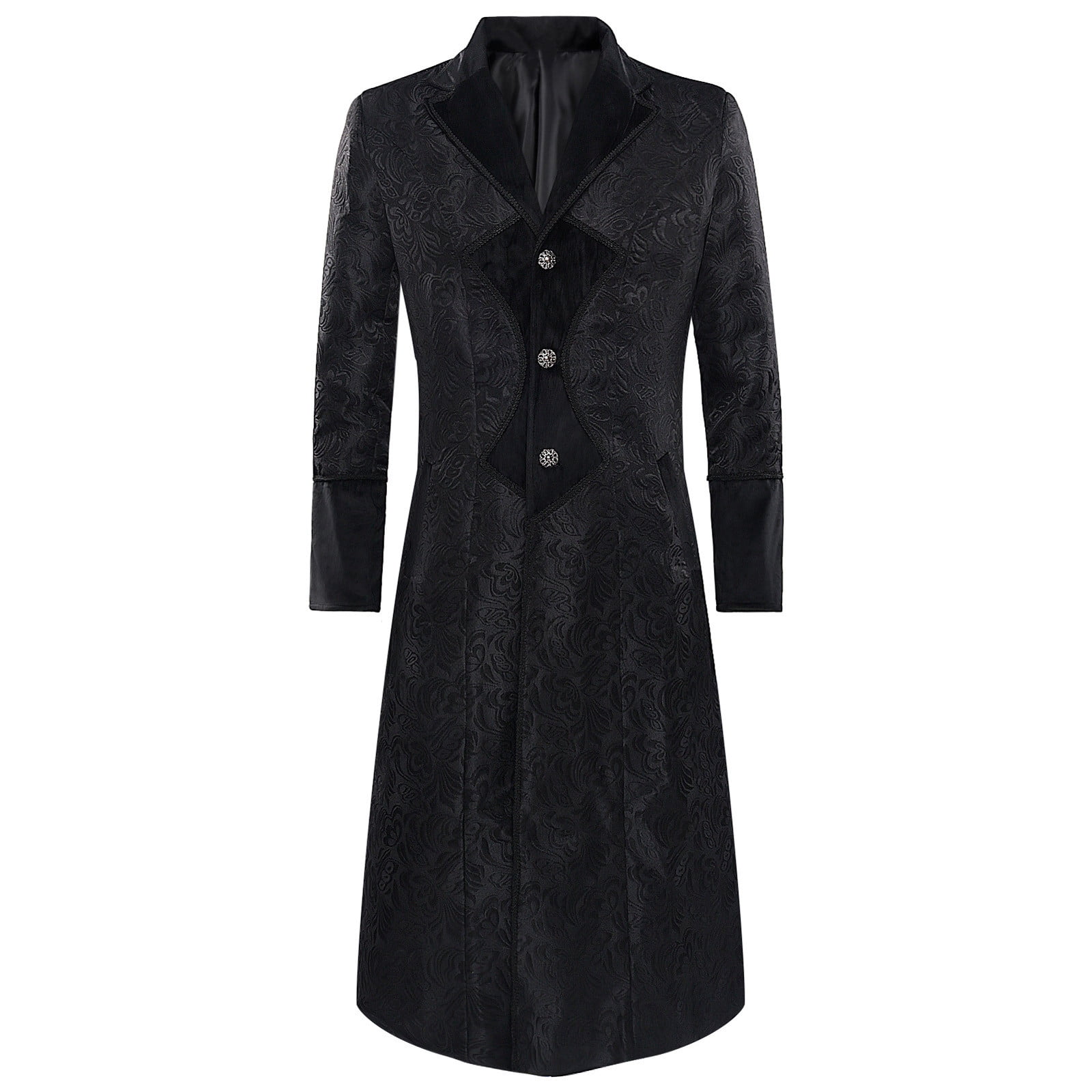 BVnarty Men's Black Tailcoat Jacket Double Breasted Victorian Frock ...
