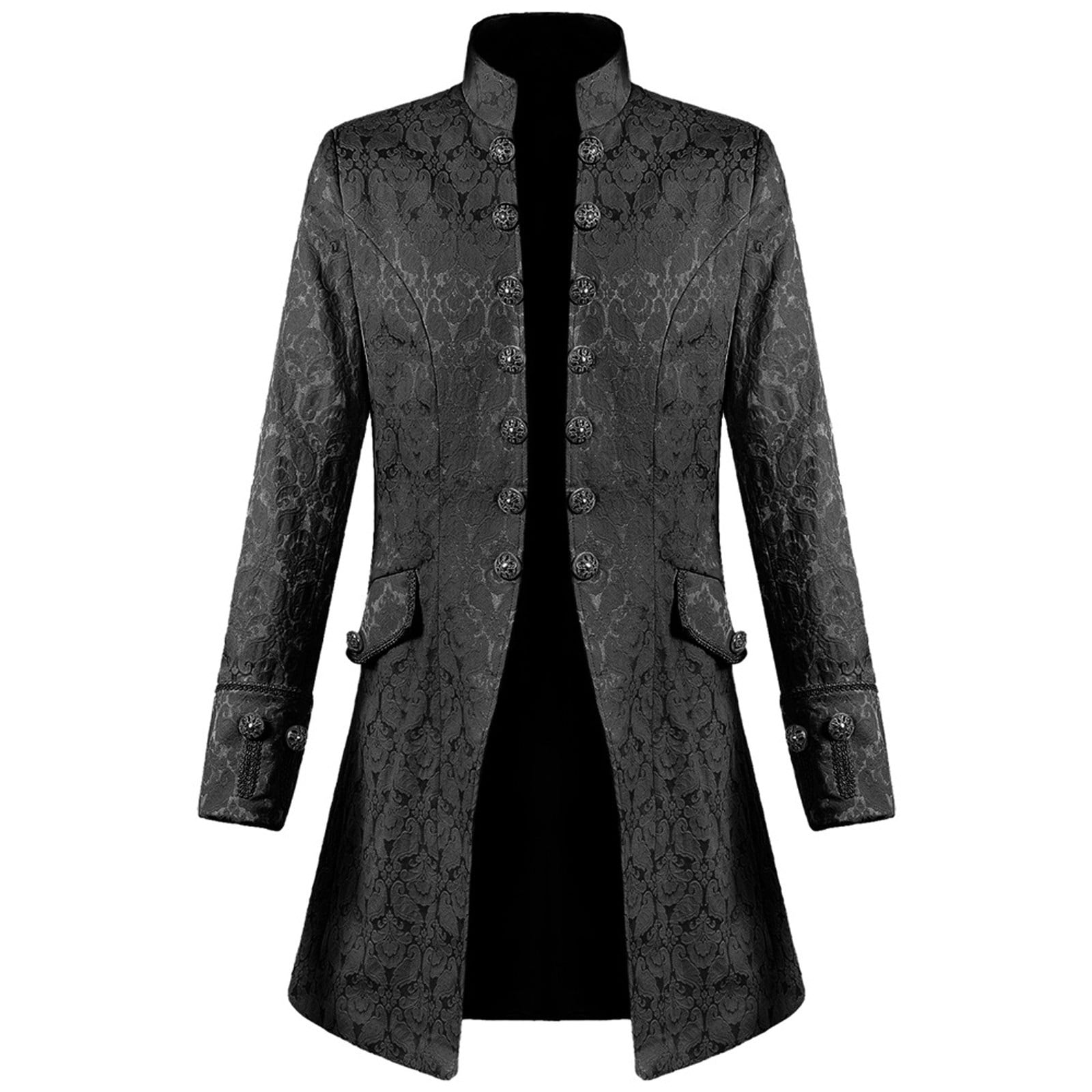 BVnarty Men's Black Tailcoat Jacket Double Breasted Victorian Frock ...