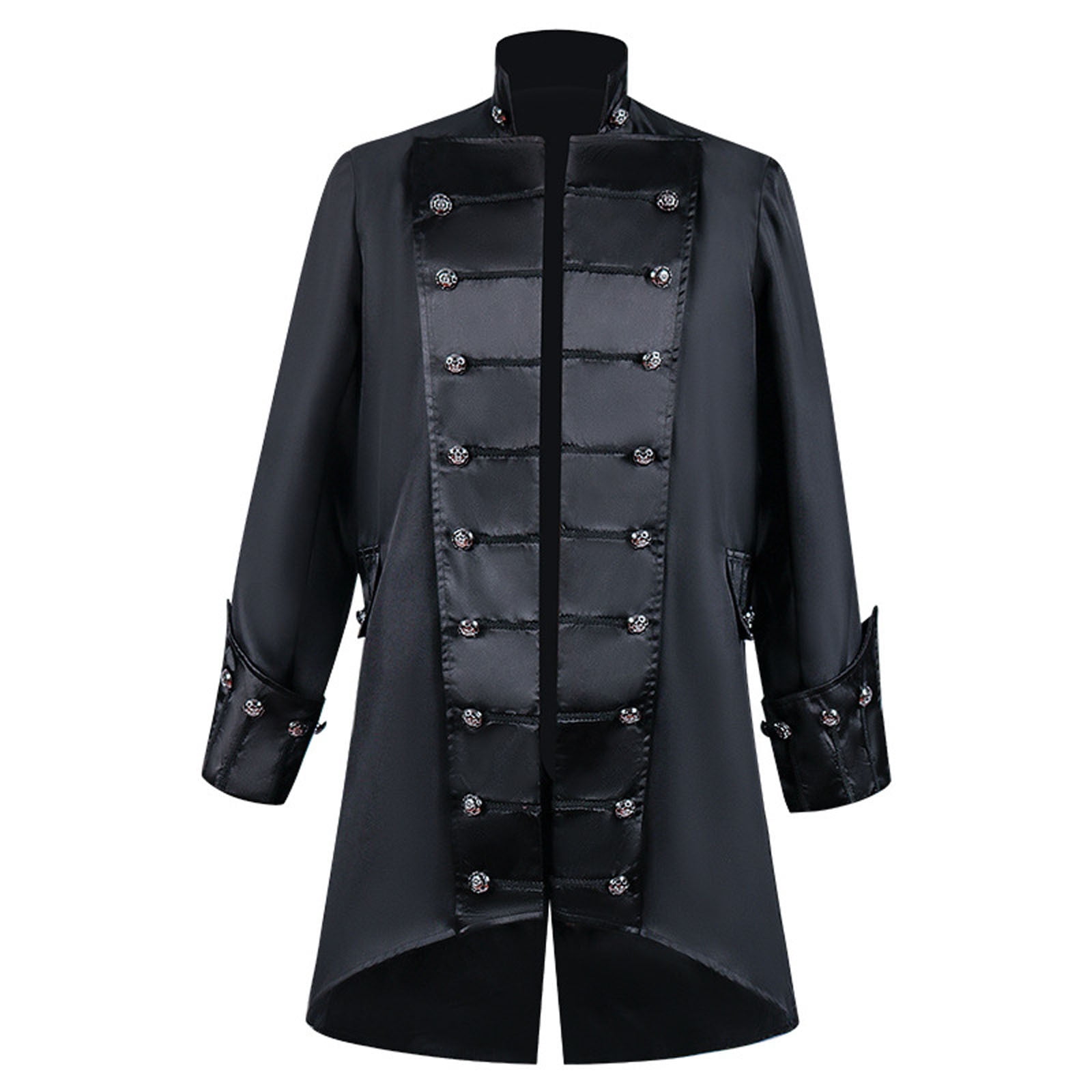 BVnarty Men's Black Tailcoat Jacket Double Breasted Victorian Frock ...