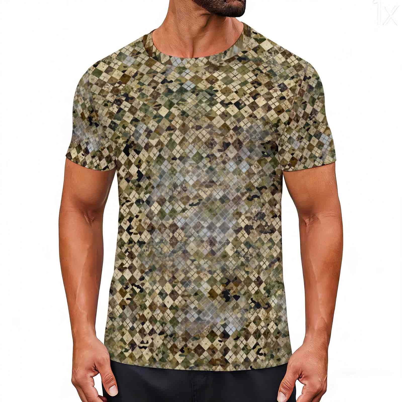 BVnarty Men's Classic Jungle Camo Crew Neck Short Sleeve T‑Shirt ...