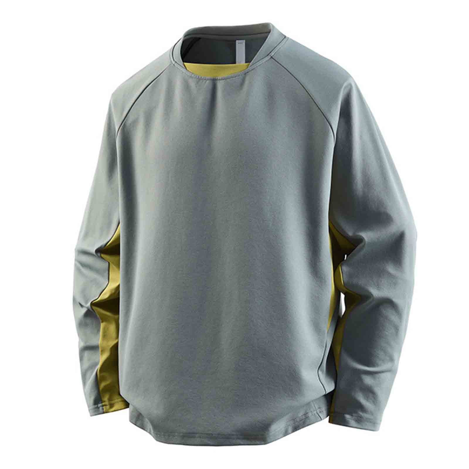 BVnarty Men's Contrast Panel Raglan Crew Neck Solid Sweatshirt, Basic ...
