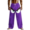 BVnarty Men's Drawstring Waist Straight Leg Linen Style Pants with ...