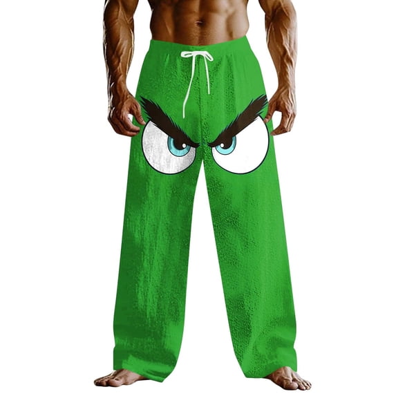 BVnarty Men's Drawstring Waist Straight Leg Linen Style Pants with ...