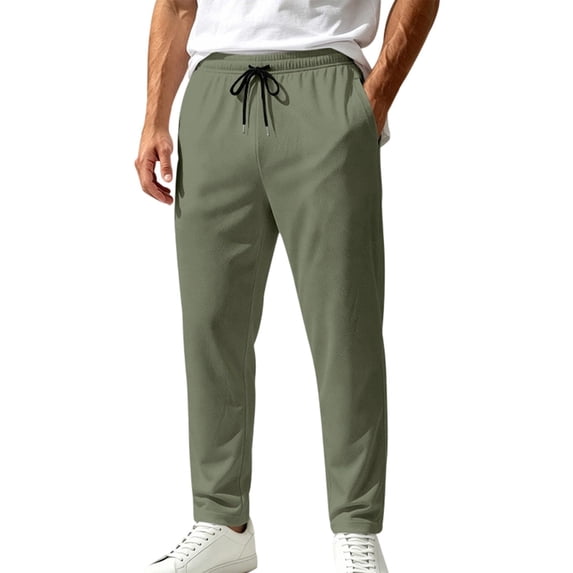 BVnarty Men's Drawstring Waist Straight Leg Pants with Vertical Stripe ...