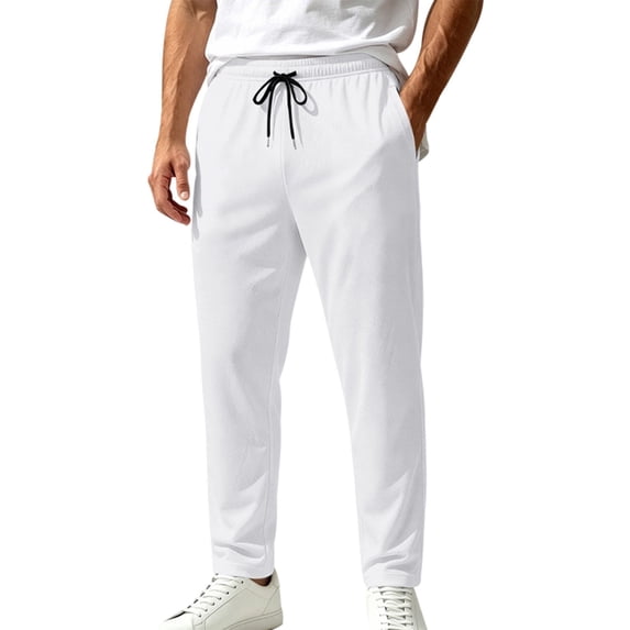 BVnarty Men's Drawstring Waist Straight Leg Pants with Vertical Stripe ...
