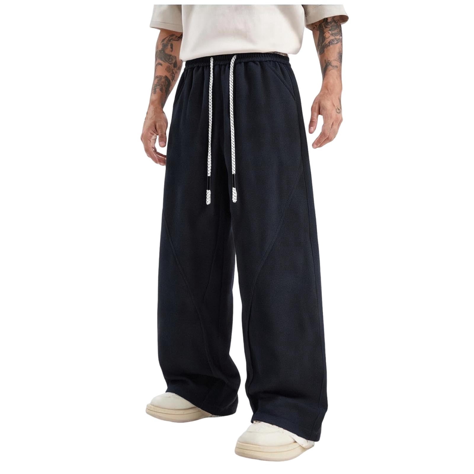 BVnarty Men's Drawstring Waist Straight Leg Sweatpants with Embroidered ...